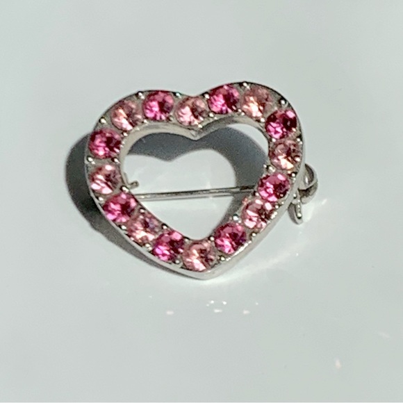 Cookie Lee | Jewelry | Genuine Crystal Shades Of Pink Heart Pin With ...
